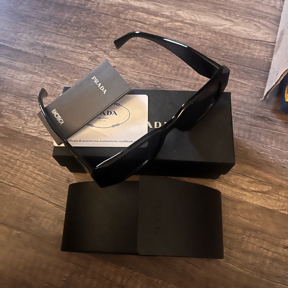 Prada | Accessories | Prada Black Sunglasses With Case And Box | Poshmark